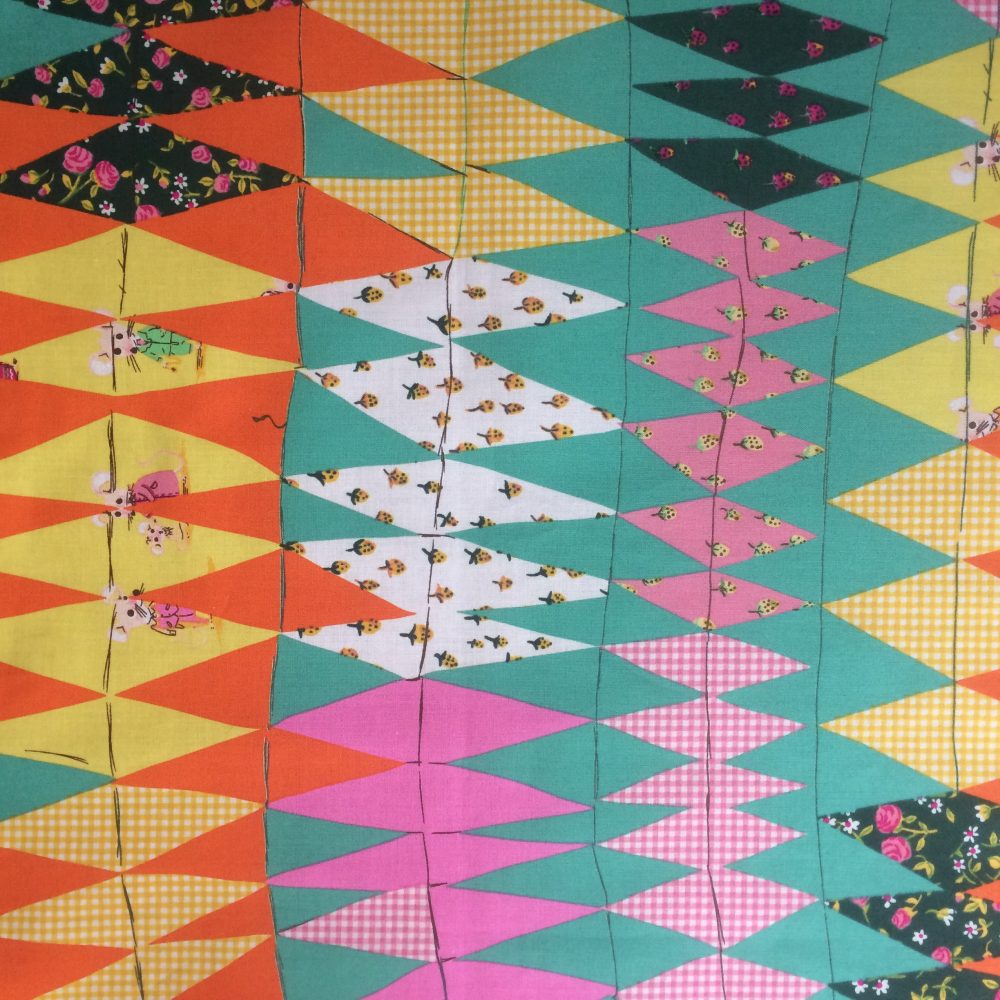 Heather Ross wonky triangle Trixie whole cloth - Juki Club